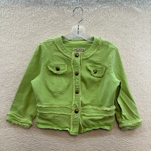 A.M.I. | Jackets & Coats | Y2k Vintage Lime Green Denim Jacket M Medium ...